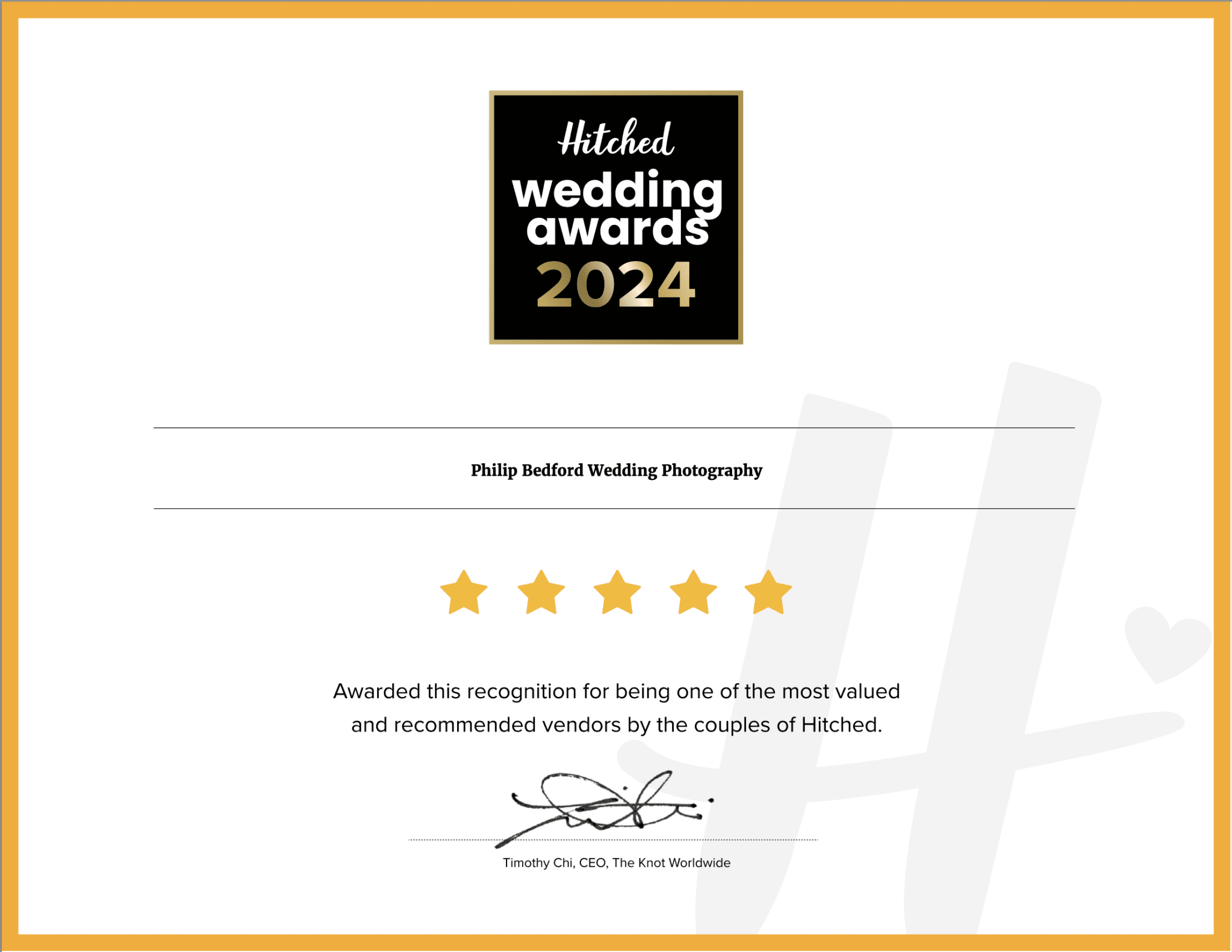 Hitched Wedding Awards 2024 » Philip Bedford Wedding Photography
